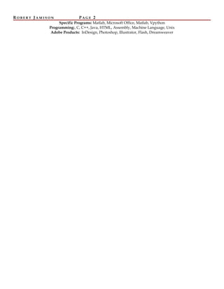 Robert Jamison Resume | DOC