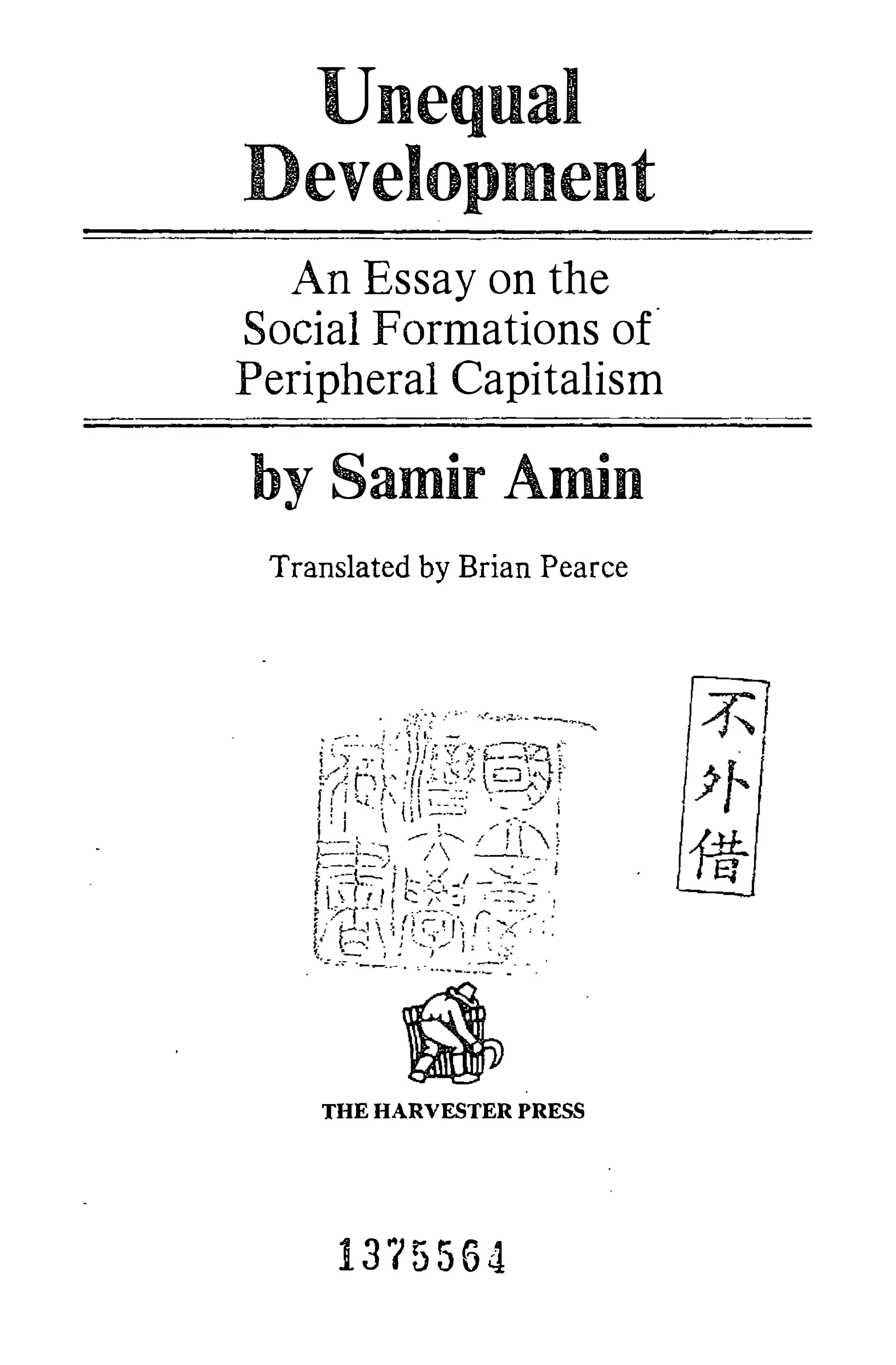 1976 amin s unequal development - an essay on the social formations of ...