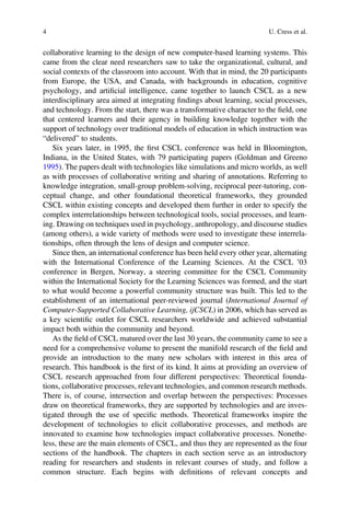 International Handbook of Computer Supported Collaborative Learning | PDF