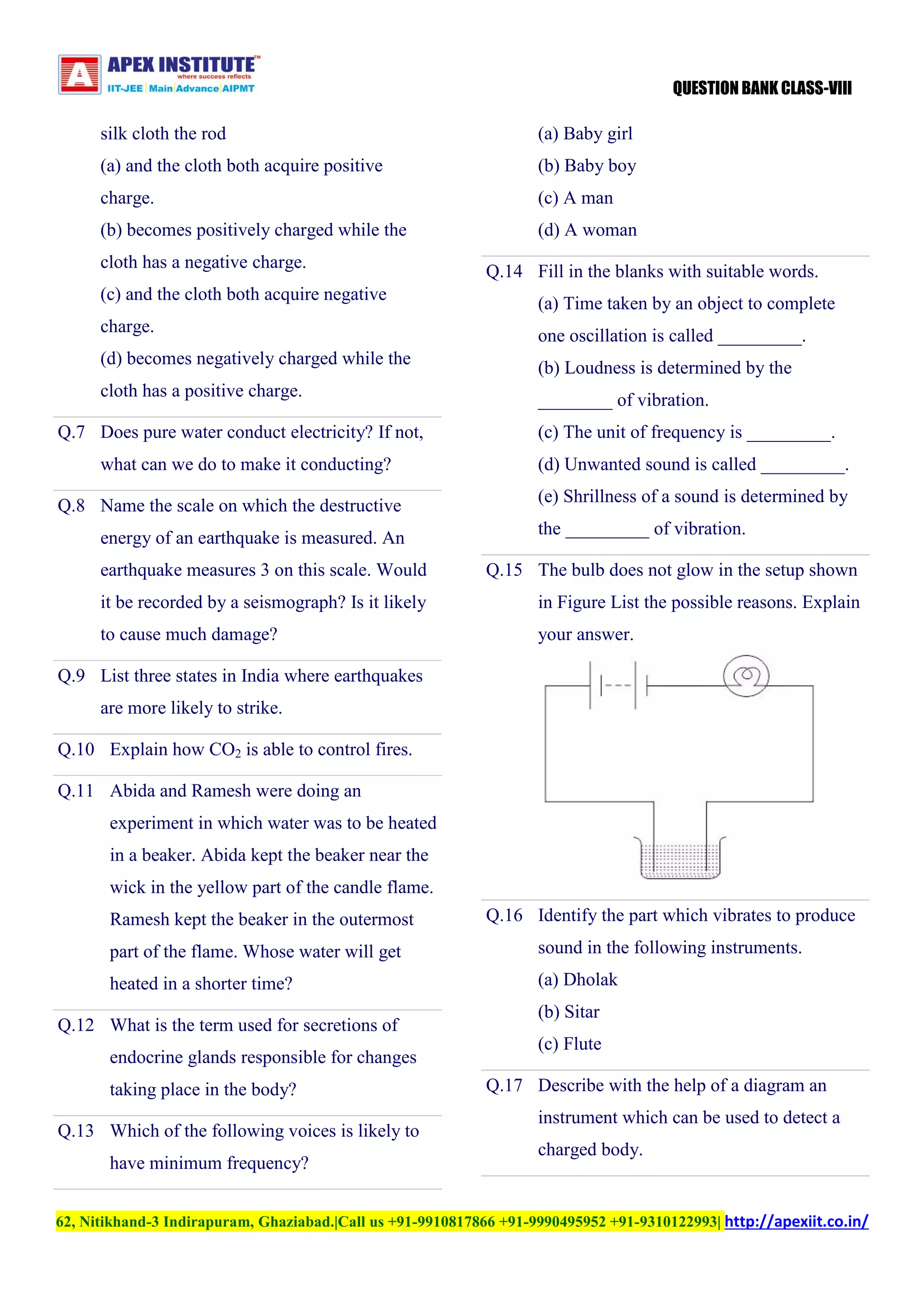 class-viii-science-question-bank-for-summative-assesment | PDF