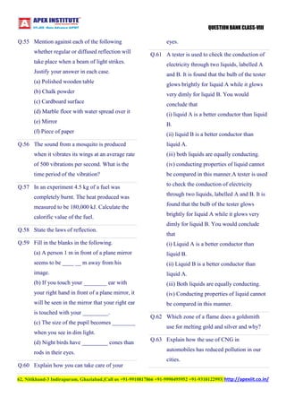 class-viii-science-question-bank-for-summative-assesment | PDF