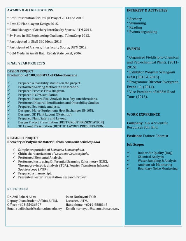 2. RESUME AFIF BAZLAA | PDF | Chemistry | Science