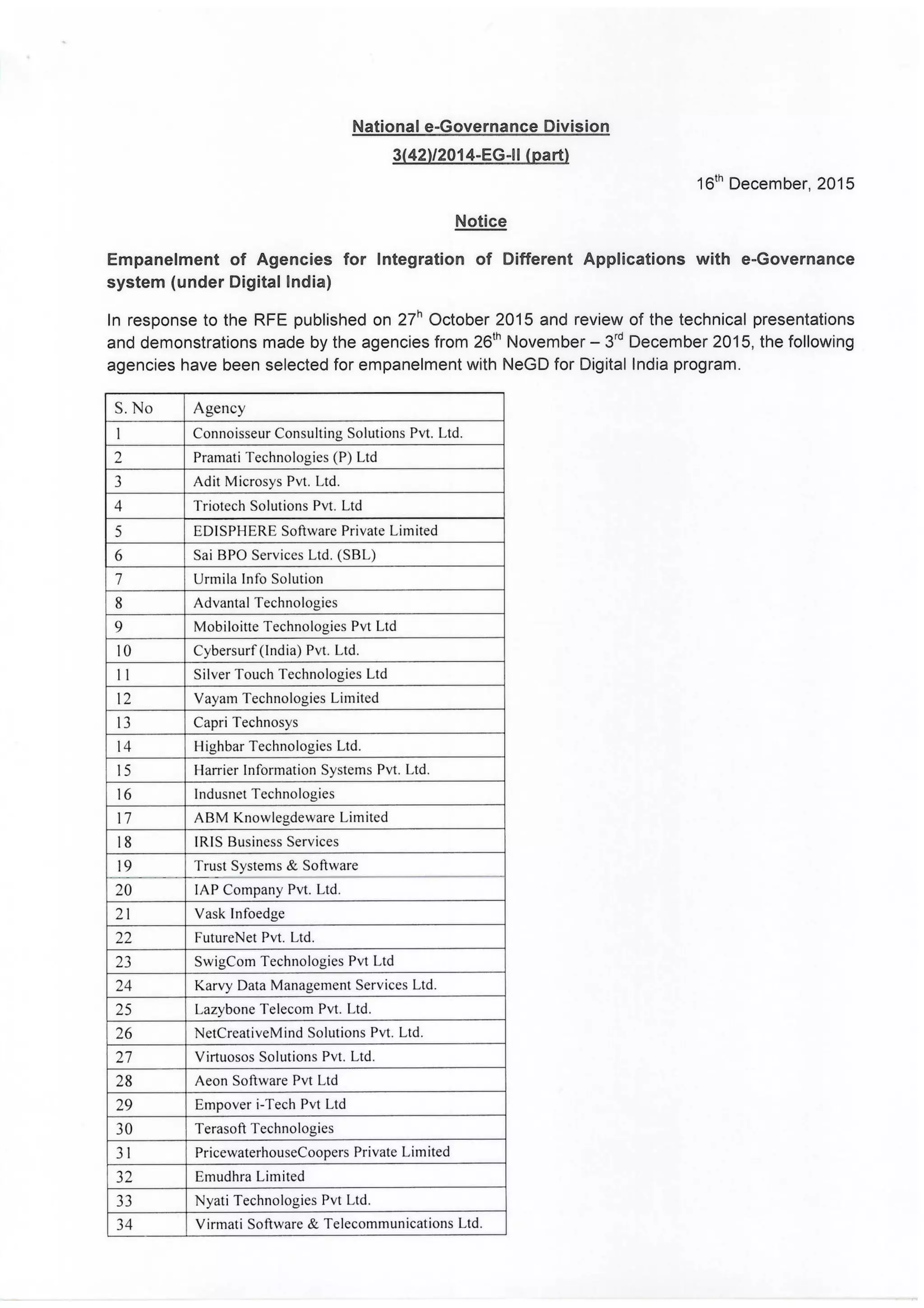 Empanelment -NeGD (Dept of Information Technology) Digital Locker | PDF