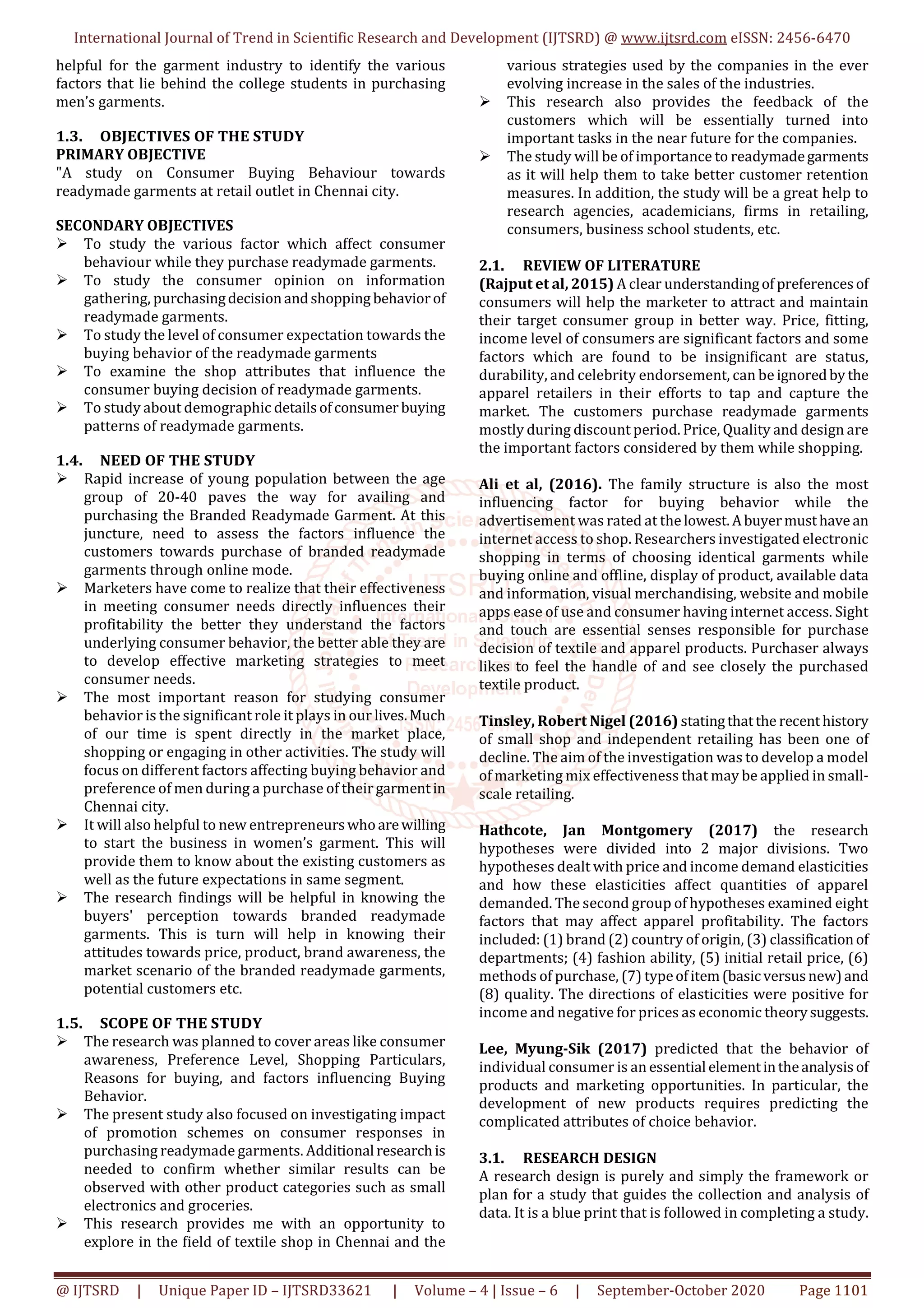 A Study on Consumer Behaviour Among Retail Outlets in Chennai | PDF