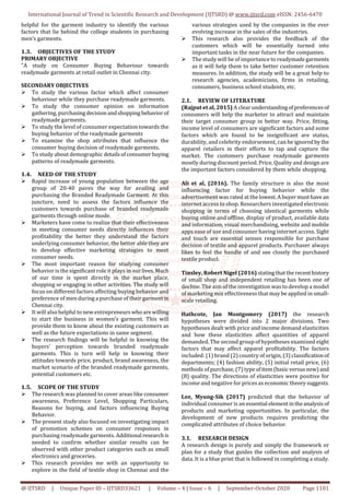 A Study on Consumer Behaviour Among Retail Outlets in Chennai | PDF