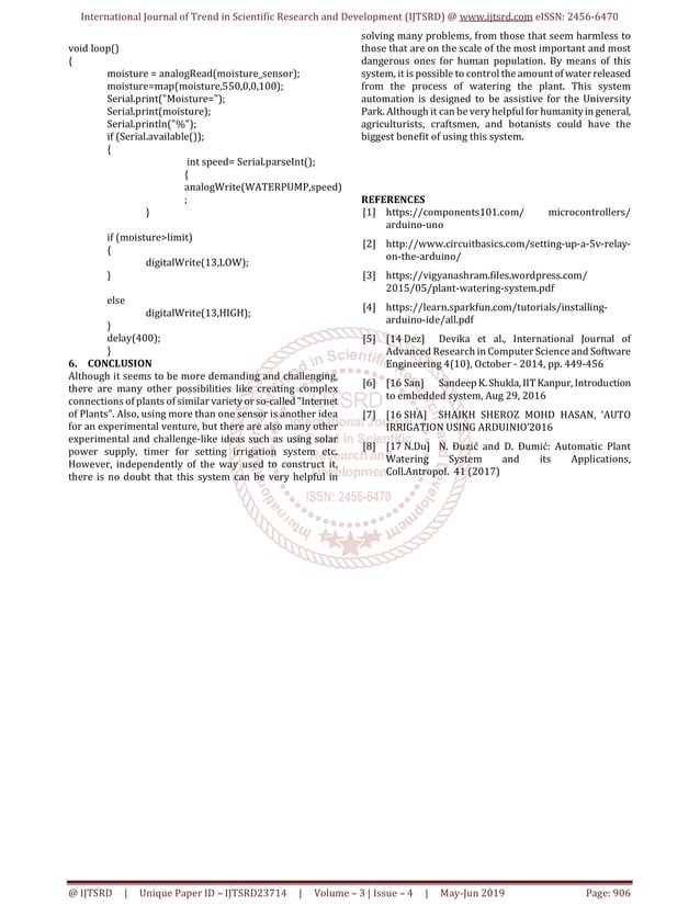 Automatic Plant Watering System using Arduino UNO for University Park | PDF
