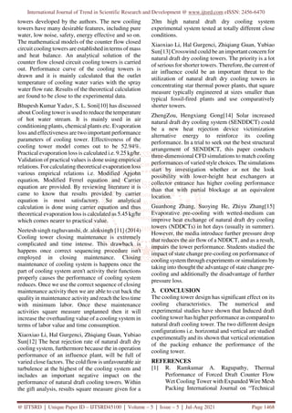 Comparative Analysis of Forced Draft Cooling Tower Using Two Design ...