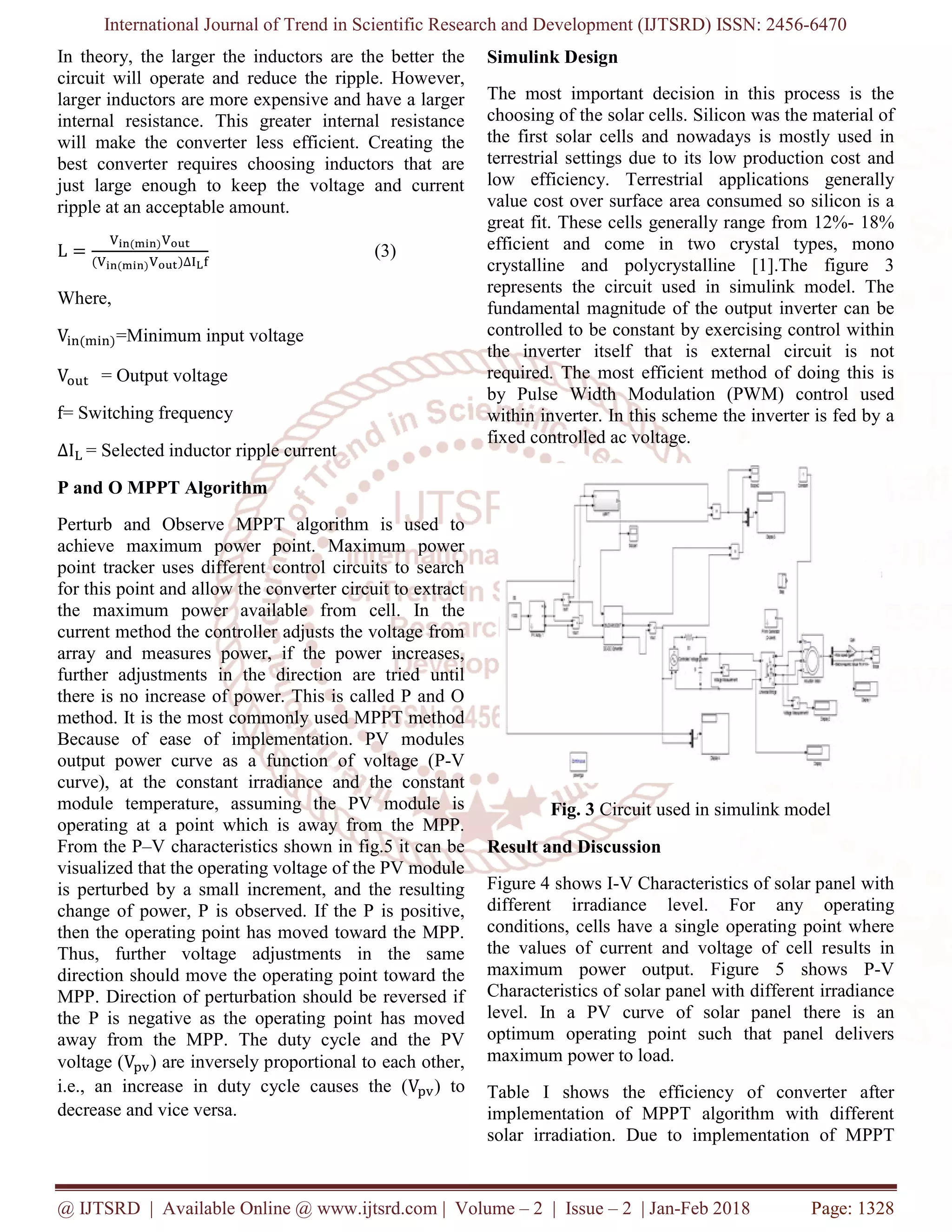 Design and Simulation of MPPT Algorithm for Three Phase Induction Motor Solar Water Pump | PDF