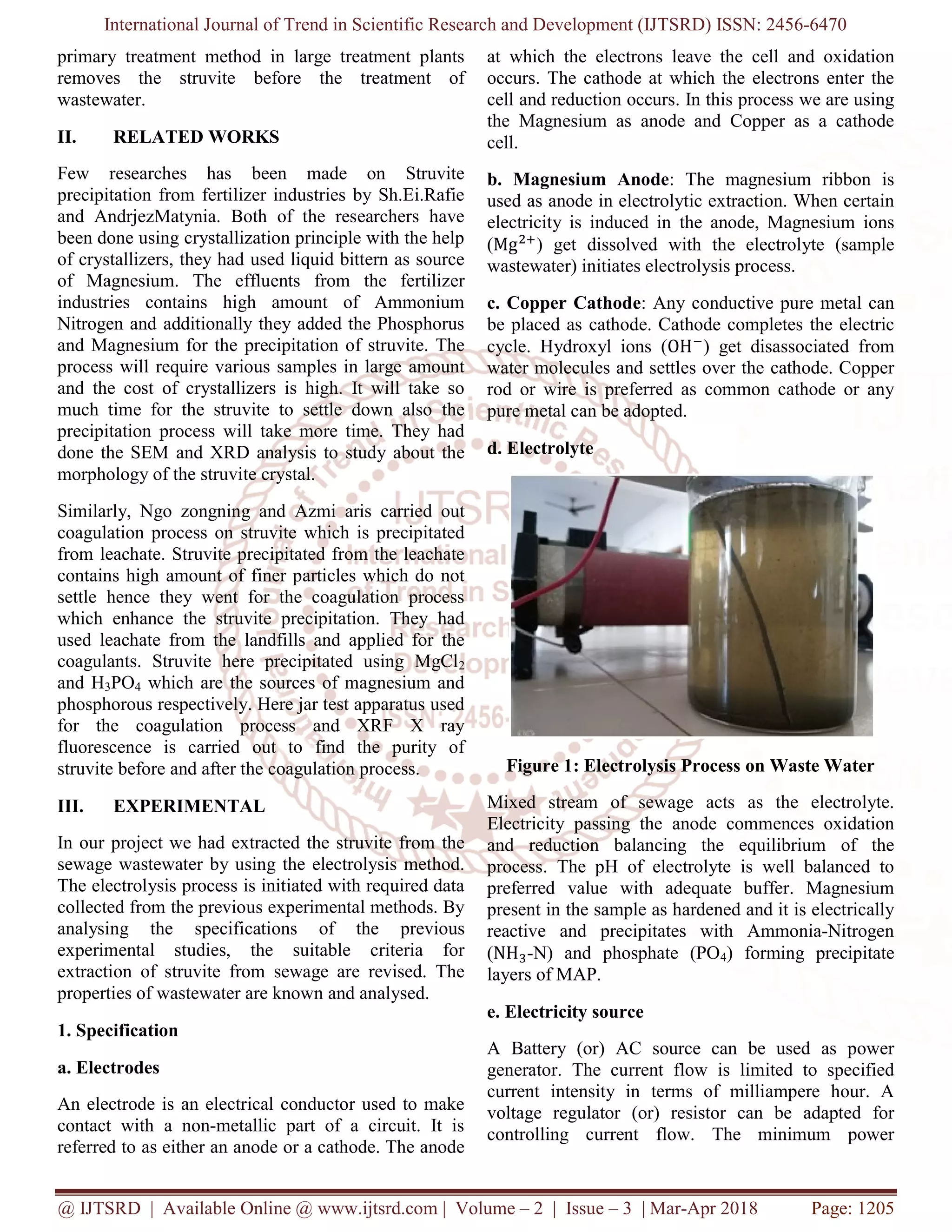 Extraction of Struvite from Wastewater | PDF