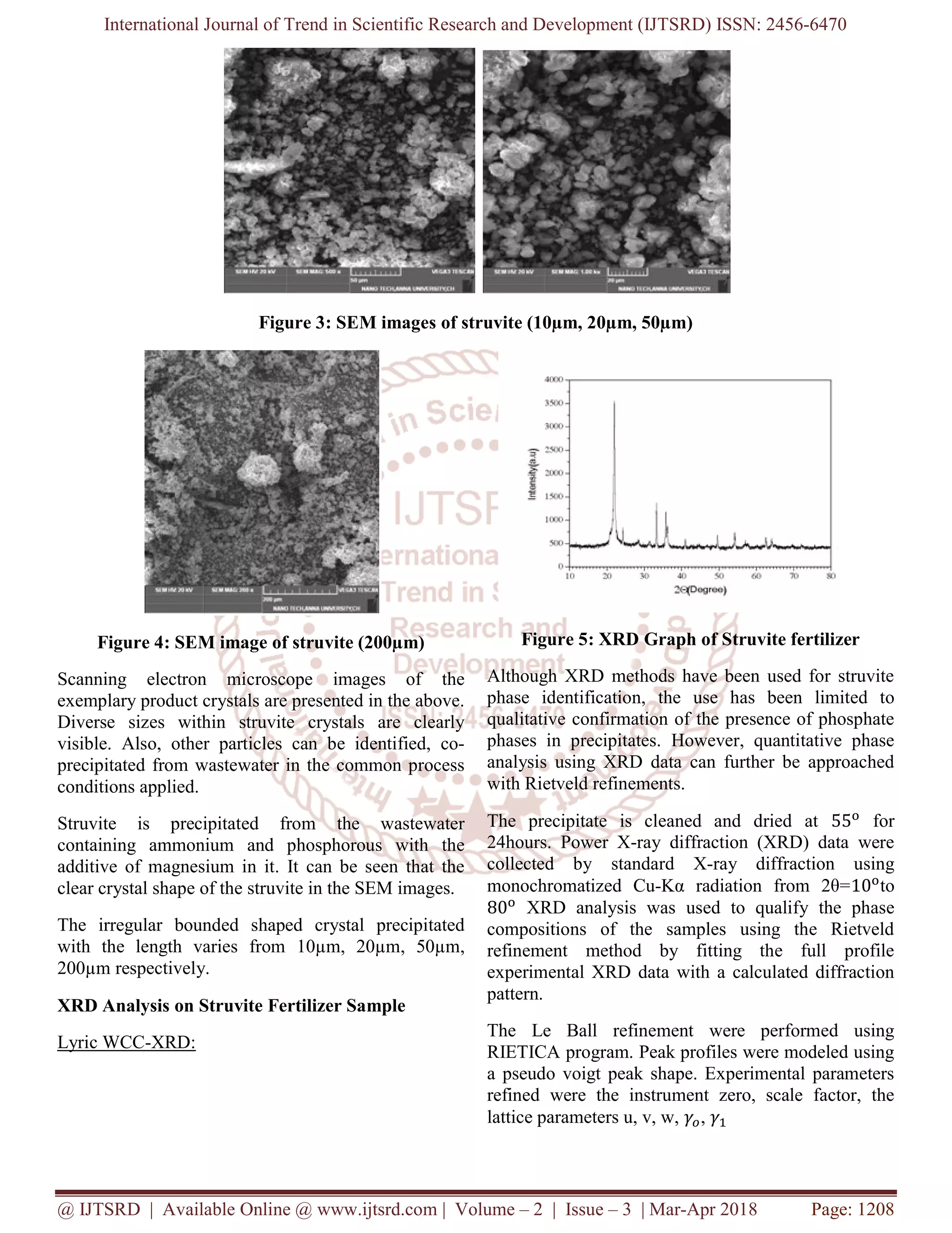 Extraction of Struvite from Wastewater | PDF
