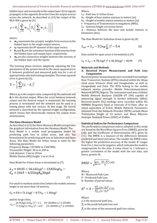 Mobile Network Coverage Determination at 900MHz for Abuja Rural Areas ...