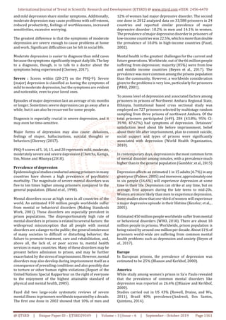 Prevalence, Associated Risk Factors and Effects of Depression among ...