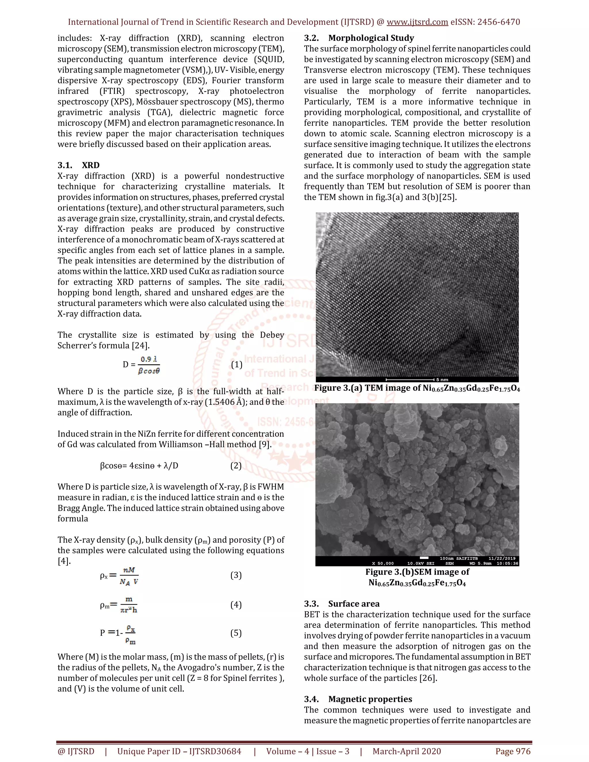Spinel Ferrite Nanoparticles Synthesis, Characterization and Applications | PDF