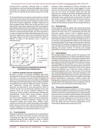 Spinel Ferrite Nanoparticles Synthesis, Characterization and ...