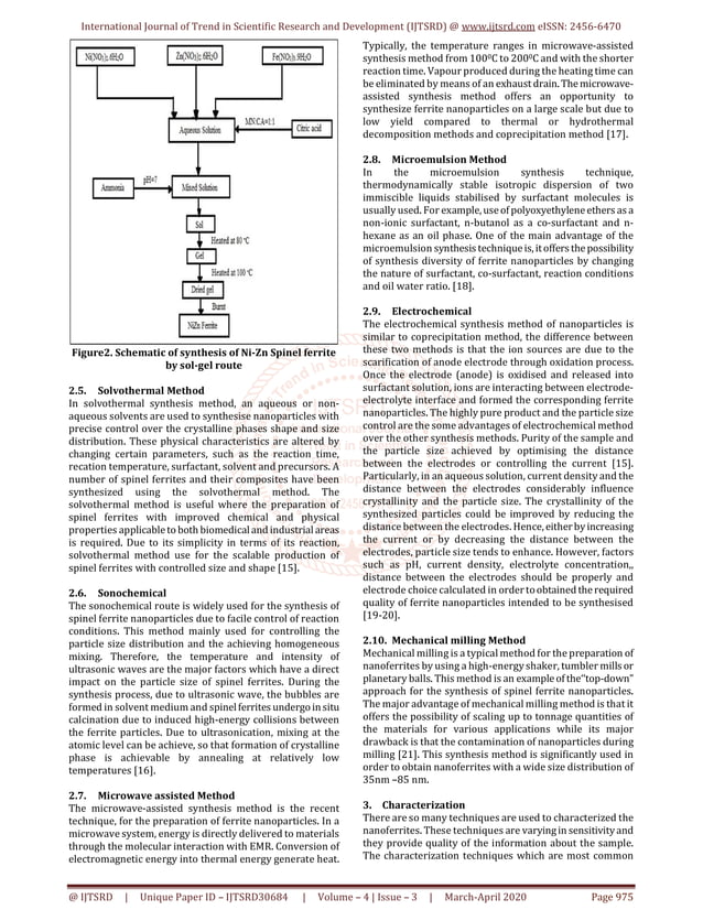 Spinel Ferrite Nanoparticles Synthesis, Characterization and Applications | PDF