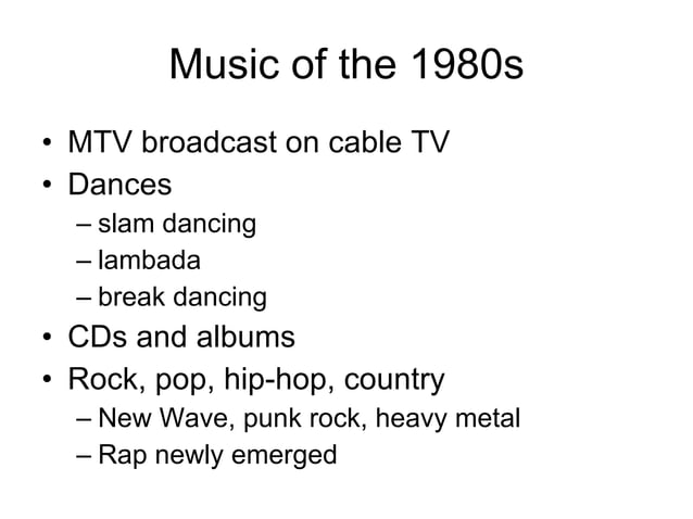 Music of the 1980s | PPT