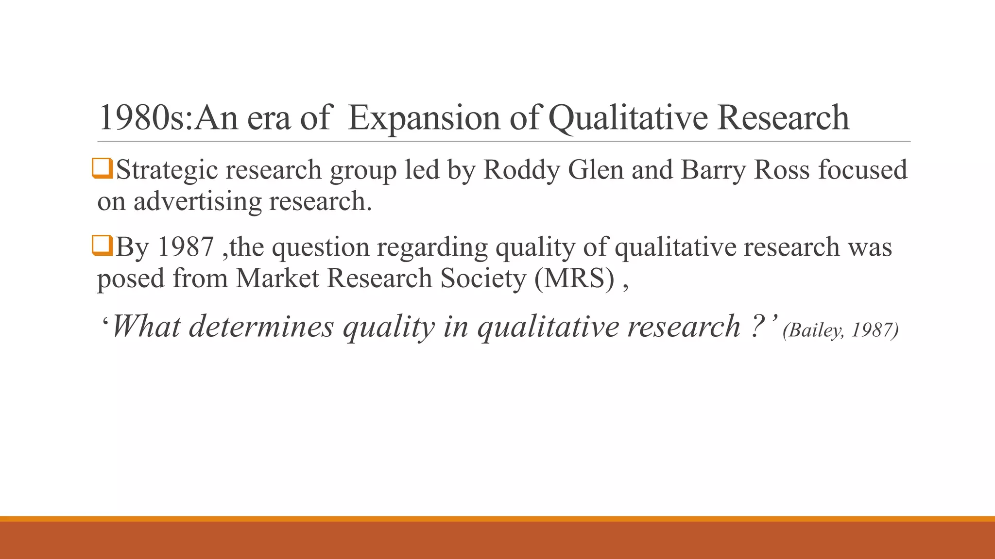 1980's era of qualitative research | PPTX