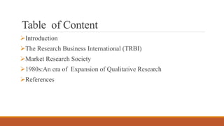 1980's era of qualitative research | PPTX