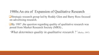1980's era of qualitative research | PPTX