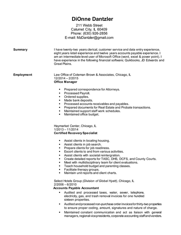 DiOnne Dantzler Resume | PDF