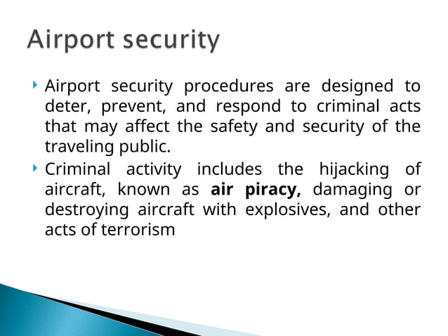 Airport baggage procedures & Airport security | PPT
