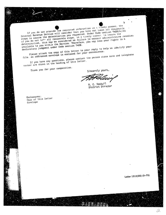 1982 irs form 4564 13 may 82. irs letter 24 june 82 | PDF