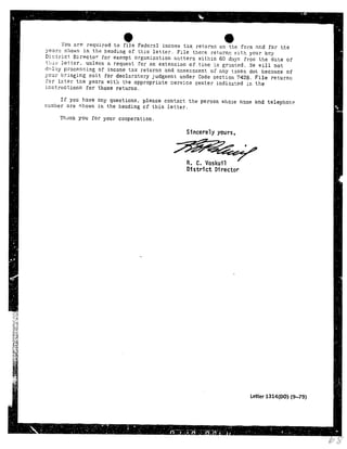 1982 irs form 4564 13 may 82. irs letter 24 june 82 | PDF