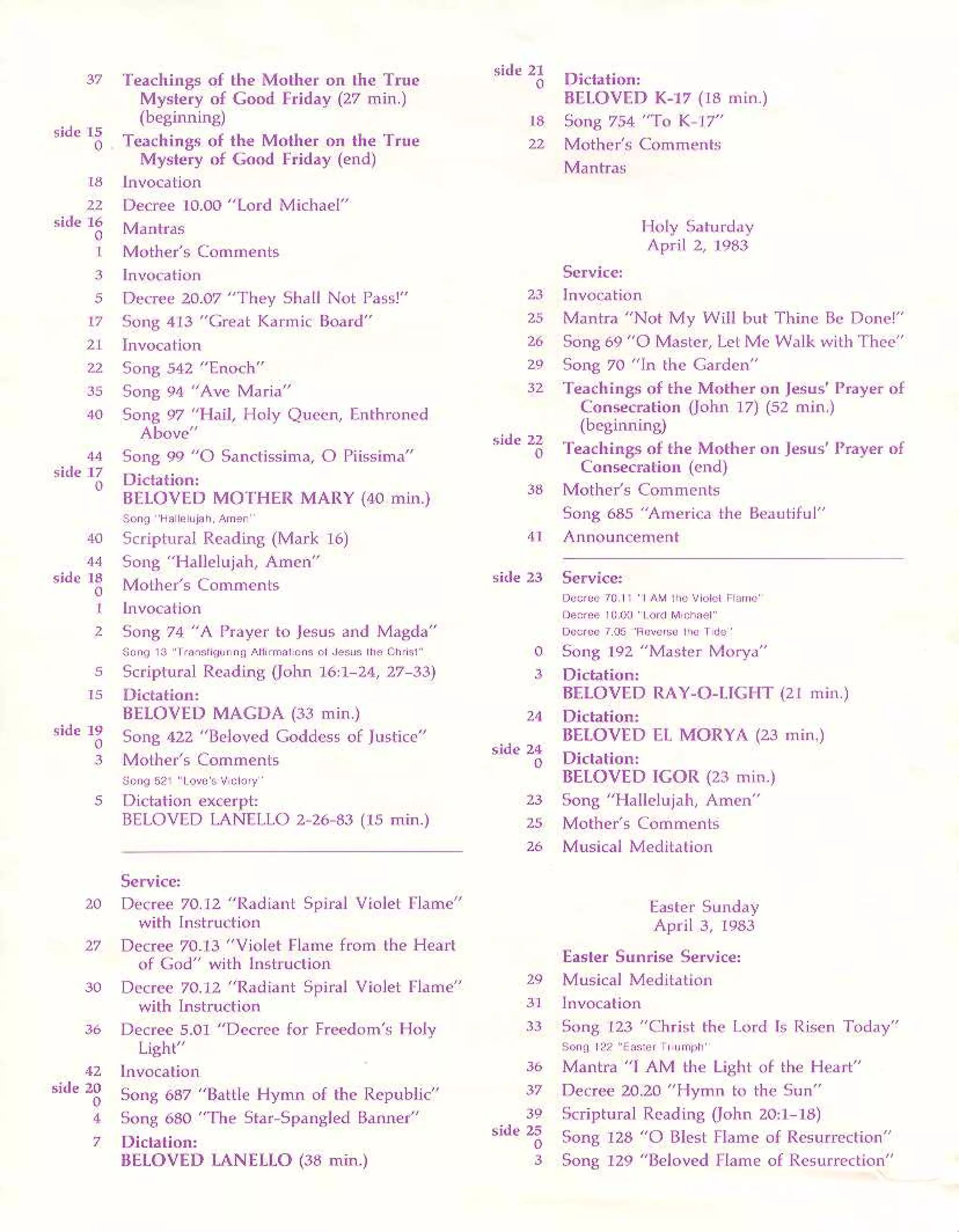 The Summit Lighthouse: 1983 conclave of the friends of christ liner ...