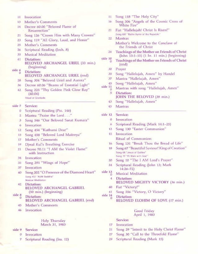 The Summit Lighthouse: 1983 conclave of the friends of christ liner ...