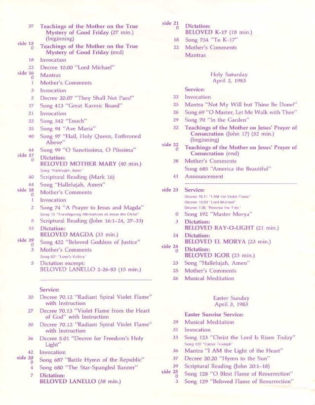 The Summit Lighthouse: 1983 conclave of the friends of christ liner ...