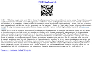 1984 Analysis | PDF