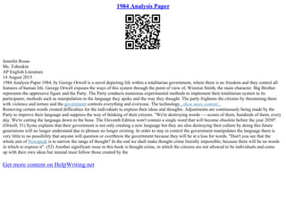 1984 Analysis | PDF