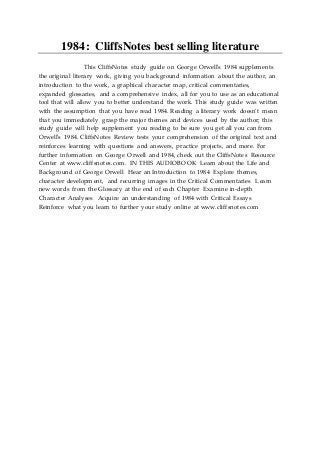 1984: CliffsNotes best selling literature