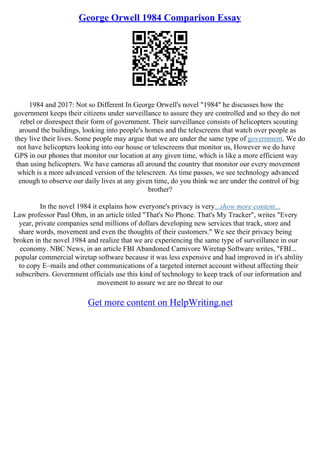 1984 Essay Questions | PDF