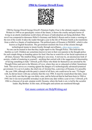 1984 Essays | PDF