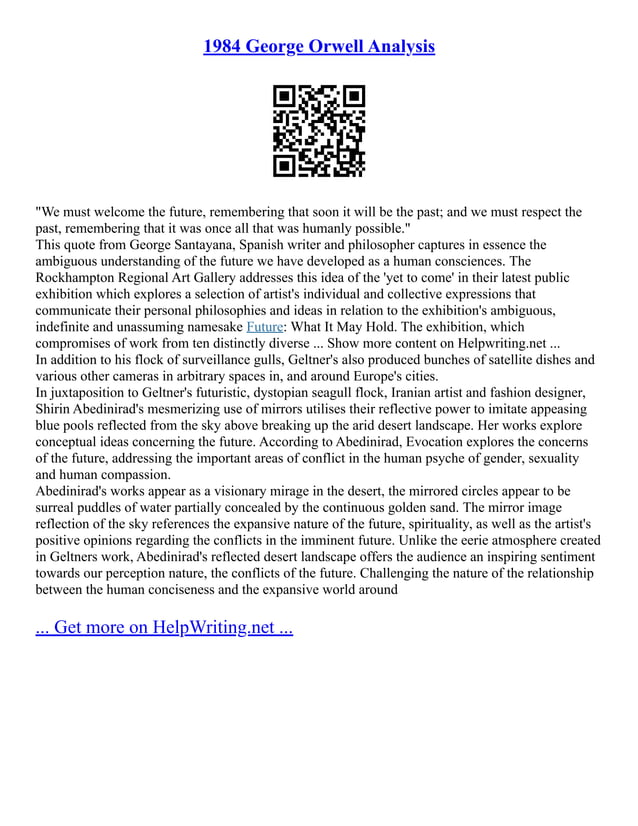 1984 George Orwell Analysis | PDF