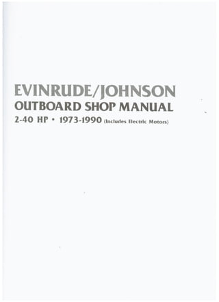 1984 johnson evinrude outboard 2 hp 40hp service repair manual | PDF