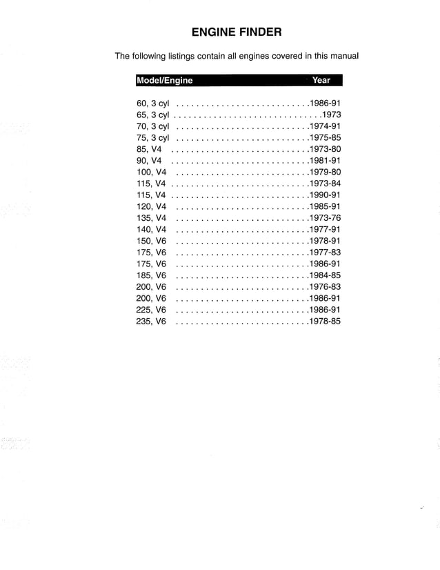 1984 johnson evinrude outboard 60 hp 235hp service repair manual | PDF