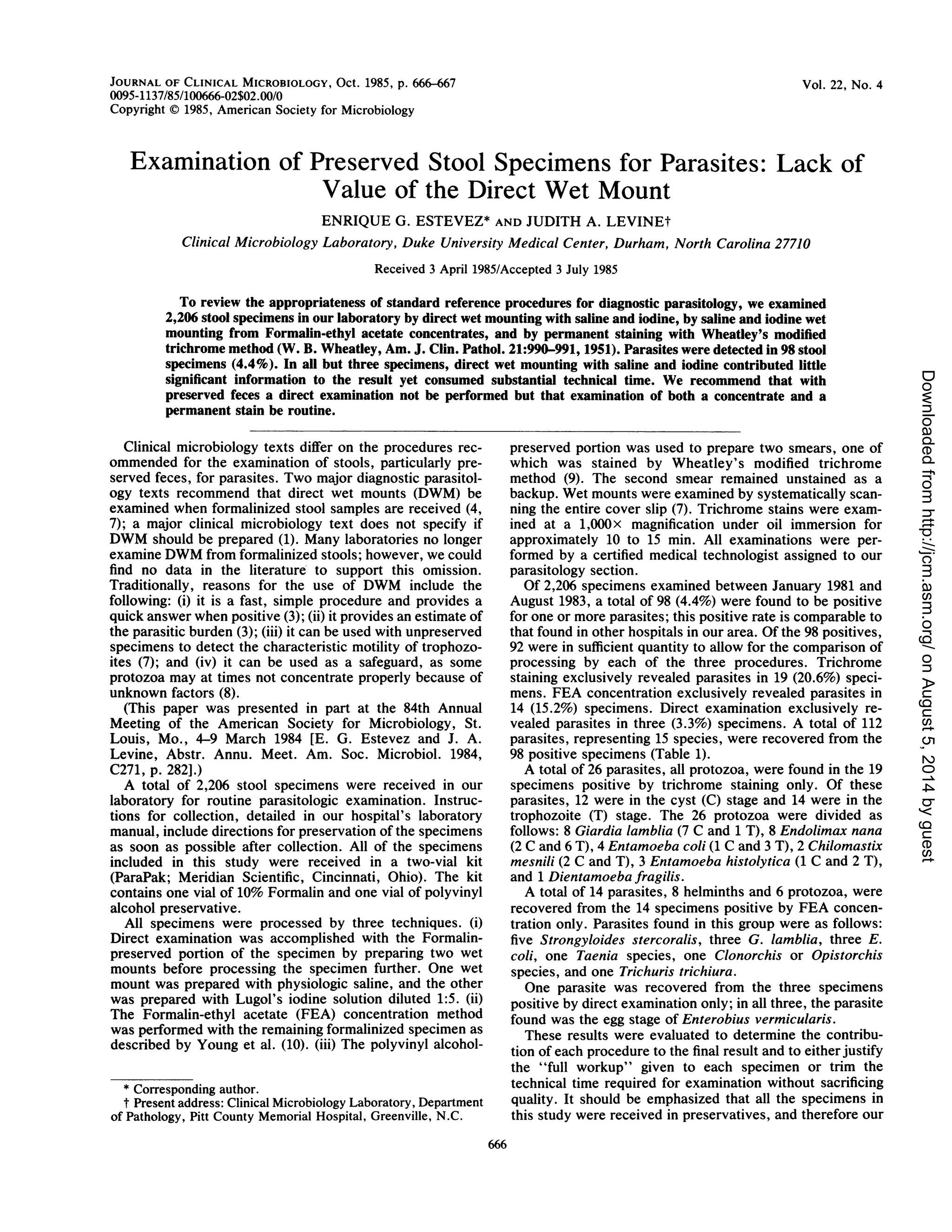 exame de parasitas | PDF