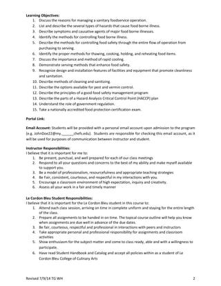 Syllabi LCBC 105 Sanitation Texas Only | PDF