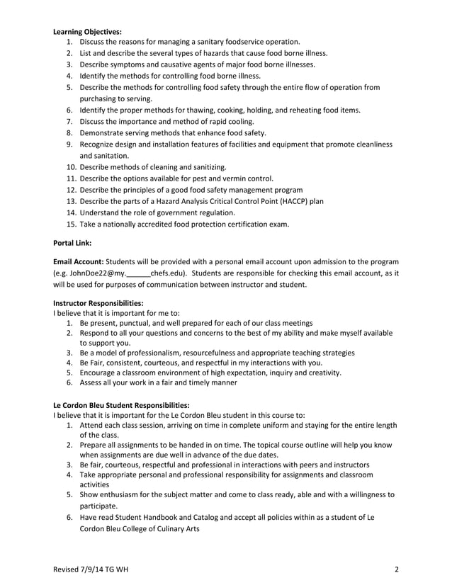 Syllabi LCBC 105 Sanitation Texas Only | PDF