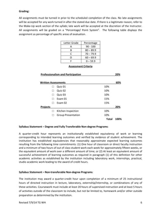 Syllabi LCBC 105 Sanitation Texas Only | PDF