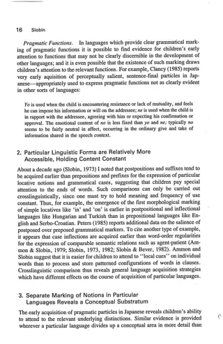 (1985) slobin why study language acquisition crosslinguistically | PDF