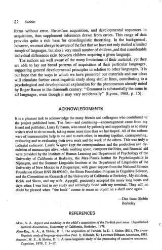 (1985) slobin why study language acquisition crosslinguistically | PDF
