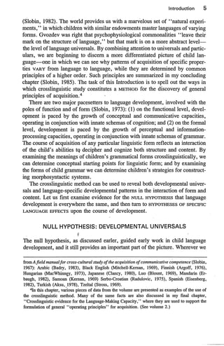 (1985) slobin why study language acquisition crosslinguistically | PDF