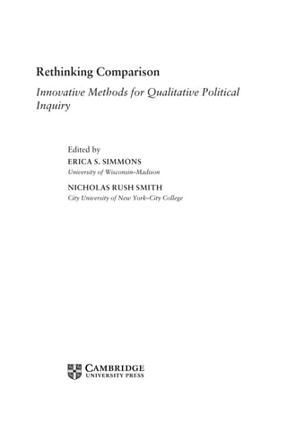 Rethinking Comparison Innovative Methods for Qualitative Political ...