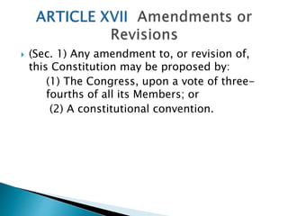 1987 constitution Philippines: Summary | PPTX