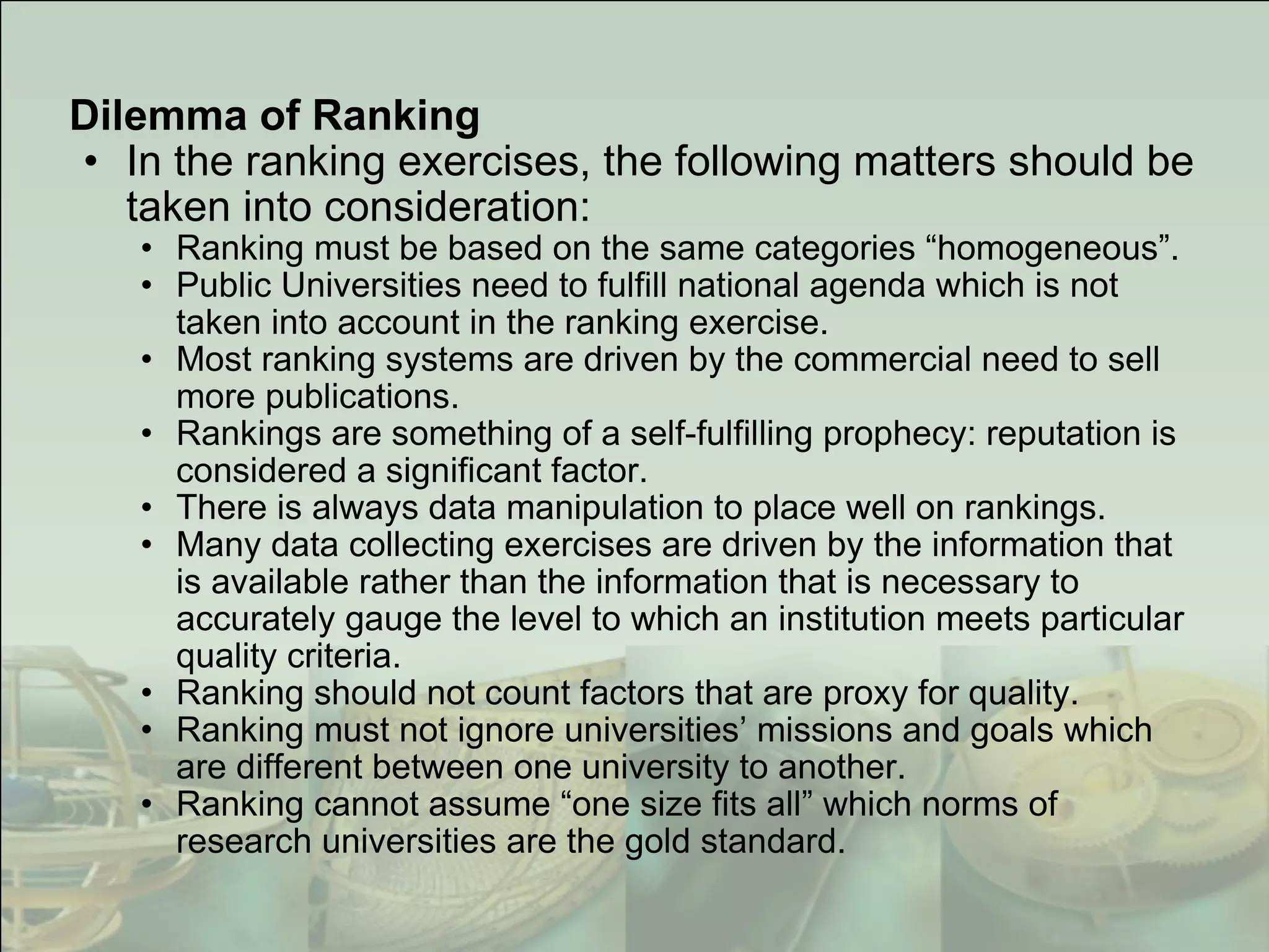 university ranking criteria | PPT