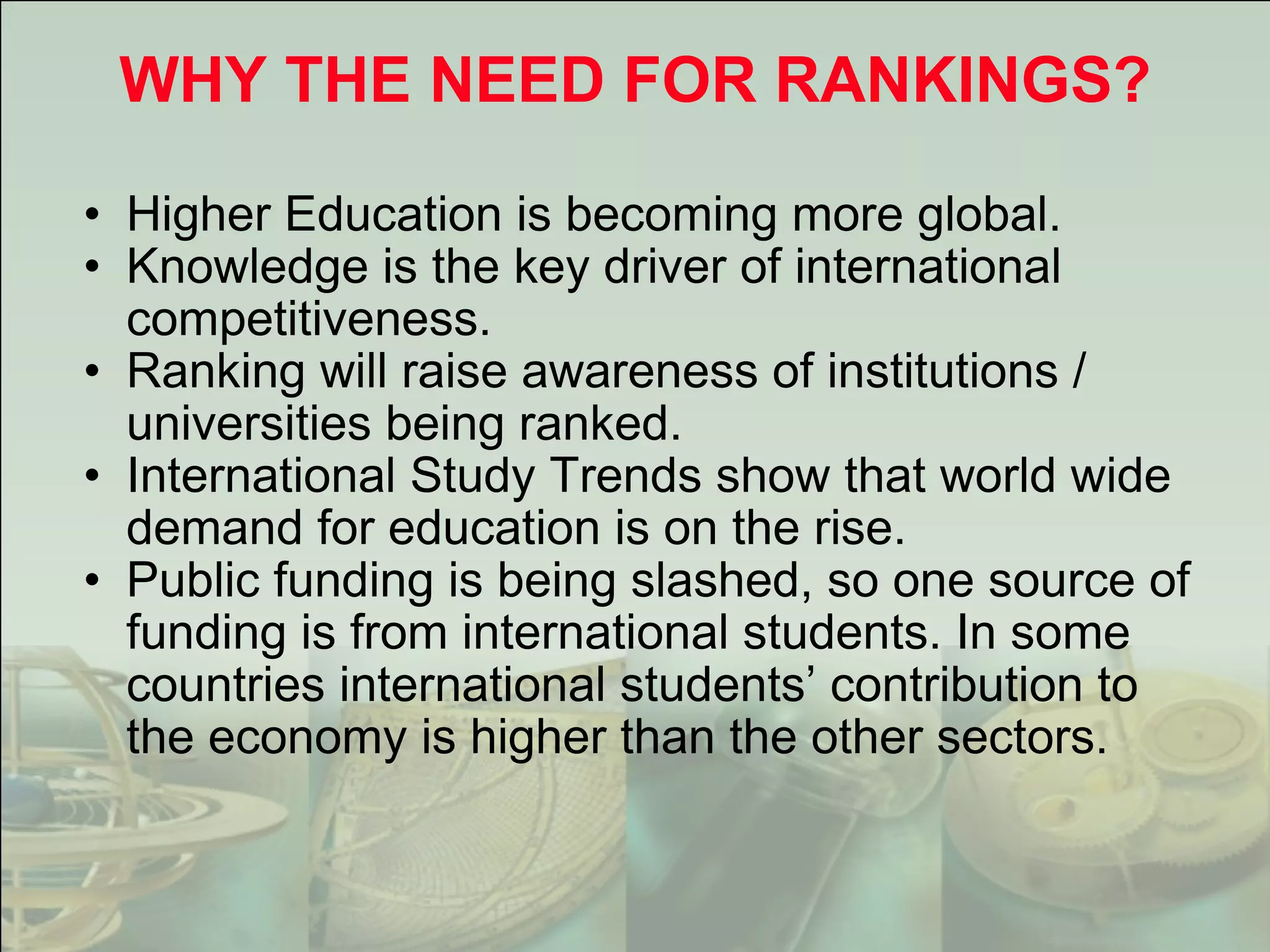 university ranking criteria | PPT