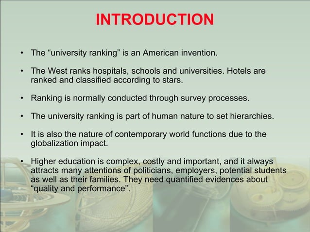 university ranking criteria | PPT